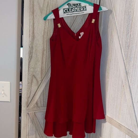 Rampage | Dresses | Rampage Red Dress With Gold Detailing | Poshmark